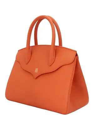 XXIII Scallop Tote In Grained Leather - Orange