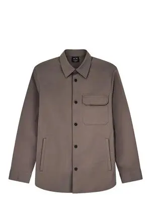 Armani Exchange Oversized Fit Shirt With Lining - Brown