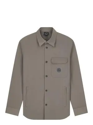 Armani Exchange Oversized Fit Shirt With Lining - Brown