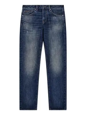 Armani Exchange Straight Fit 5 Pocket Cotton Denim Trousers - Blue