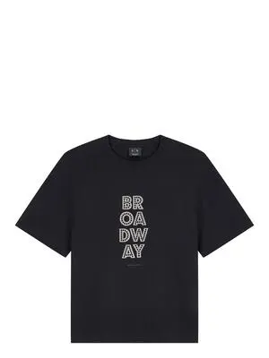 Armani Exchange Oversized Cotton Jersey T-shirt With Graphic Detail - Black