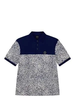 Armani Exchange Regular Fit Polo Shirt In Cotton Piquet With Rib Details - Patterned