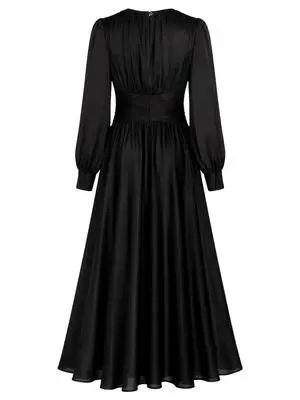 GUESS GUESS USA Helene Pleated Maxi Dress With V-Neck And Long Sleeves