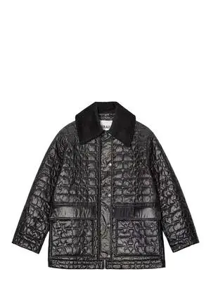 GANNI Quilted Flap-pocket Jacket - Black