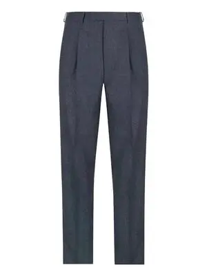 Zegna Pleated Tailored Trousers - Blue