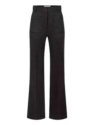 Victoria Beckham Patch-pocket Wide-leg Trousers - Grey