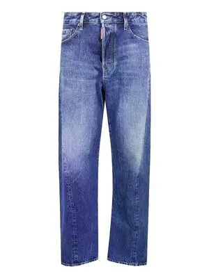 Dsquared2 Checked-pocket Wide-leg Jeans - Blue