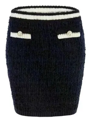 Guess Tape-yarn Bouclé Mini Skirt - Blue