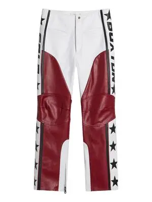 COLE BUXTON End. X Leather Trials Pants - Red/white