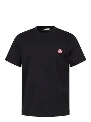 Moncler Emerized Logo-print Short-sleeve T-shirt - Black
