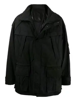 JUUN.J Hooded Parka Coat - Black