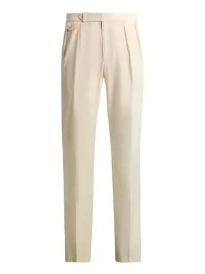Polo Ralph Lauren Double-pleated Cotton Trousers - Neutrals
