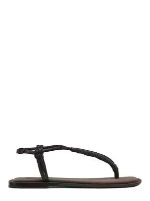 BRUNELLO CUCINELLI Brunello Cucinelli Leather Monili Chain Detail Sandals