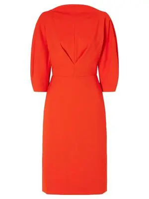CAROLINA HERRERA Carolina Herrera Sheath Cinched Stretch-Wool Midi Dress