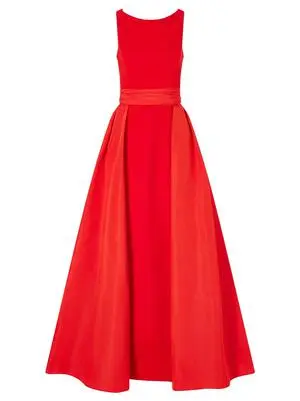 Carolina Herrera Silk-faille Gown With Overskirt - Red