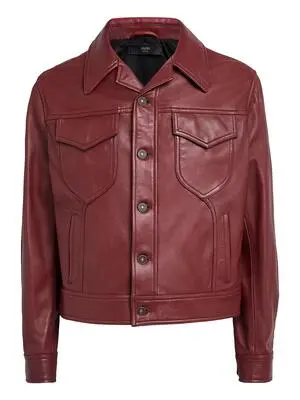 Amiri Vintage-cut Leather Jacket - Red