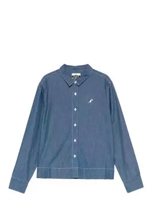 AGNES B. Embroidered Dinosaur Shirt - Blue