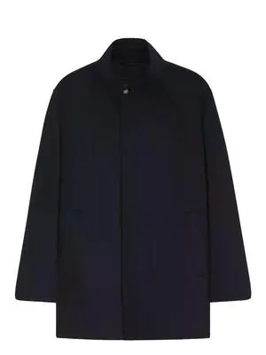 BOSS Formal Coat In Italian Fabric With Stand Collar - Blue