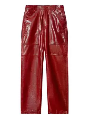 Isabel Marant Étoile Valka High-waisted Leather Trousers - Red