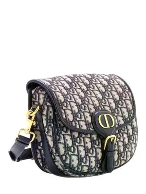 Dior Bobby Flap Bag Oblique Canvas Medium Crossbody Bag - Blue