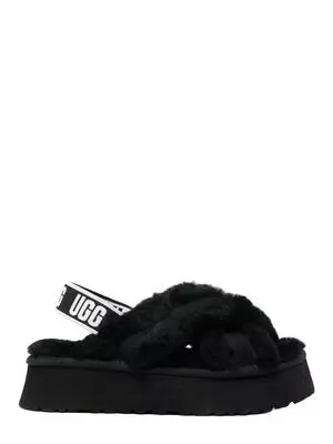 UGG Logo Print Platform Sandals - Black