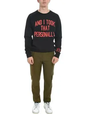 SCRIMMAGE Graphic Print Crew Neck Sweatshirt - Black