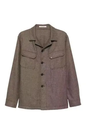 Tagliatore Button-up Wool Jacket - Brown