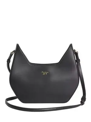 Maison Kitsuné Leather Shoulder Bag - Black