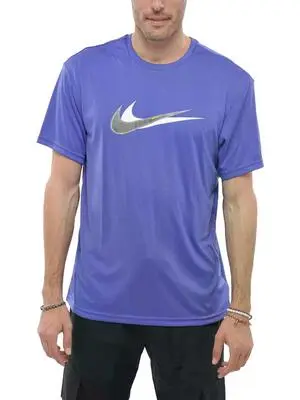 Nike Stacked Swoosh Logo-print T-shirt - Blue