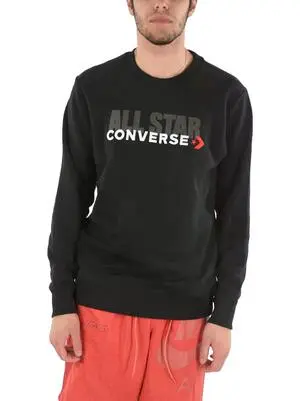 CONVERSE Cotton Sweatshirt With Embroidered Logo - Black