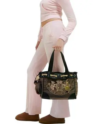 Juicy Couture Daydreamer Logo Embroidered Shoulder Bag - Brown