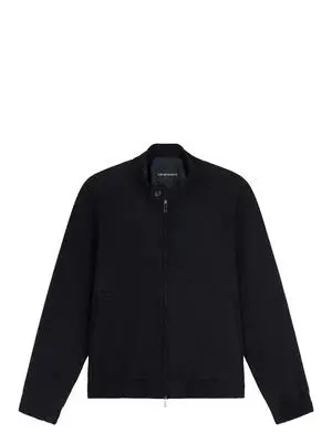 Emporio Armani Textured Blouson Jacket - Black