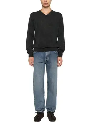 THE ROW The Row Thamm V-Neck Sweater Grey