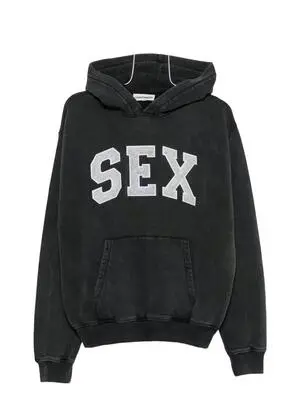 CARNE BOLLENTE The Sex Faded-effect Hoodie - Black