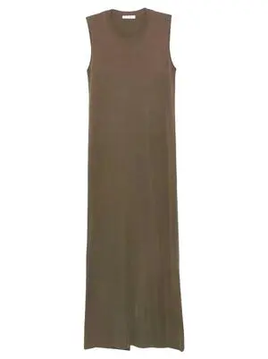 THE ROW Oiva Ribbed Knit Maxi Dress - Brown