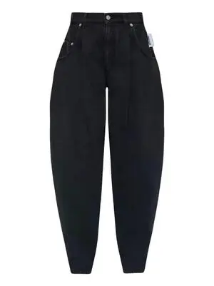 Moschino Pleated Tapered Jeans - Black