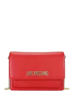 Moschino Logo-plaque Chain-link Clutch Bag - Red