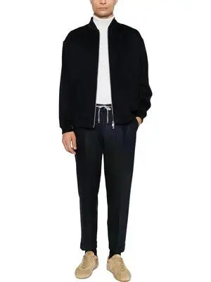 ARTE ANTWERP Roma Drawstring Wool Trousers - Blue
