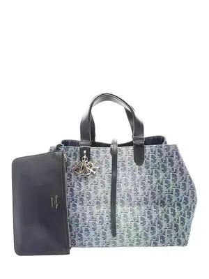 Dior Large Oblique Denim Tote Bag - Blue