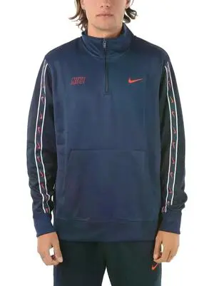 Nike Sportswear Repeat Logo-print Half-zip Sweater - Blue