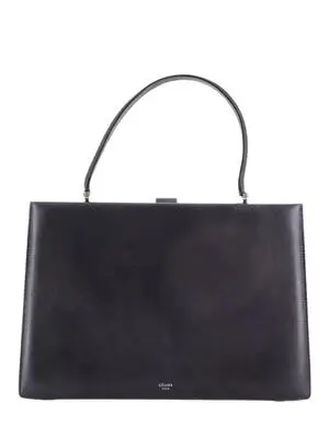 Celine Celine Clasp Top Handle Bag Leather Medium Satchel Grey