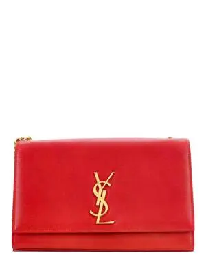 Saint Laurent Classic Monogram Grainy Leather Medium Crossbody Bag - Red