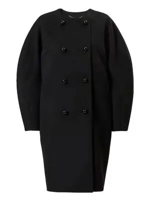 Carolina Herrera Double-breasted Cocoon Coat - Black