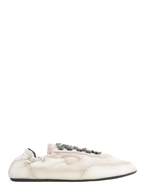 Prada Collapsible Antiqued Nappa Leather Sneakers - Neutrals