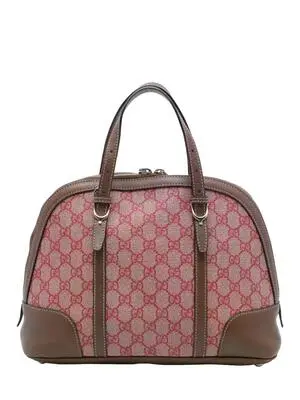 Gucci Gg Supreme Dome Satchel - Brown