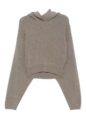 RICK OWENS Rick Owens Ribbed Knit Cropped Hoodie
