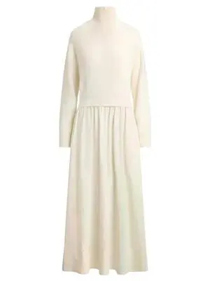 POLO RALPH LAUREN Polo Ralph Lauren Imogen Crinkled High Neck Long Sleeve Maxi Dress