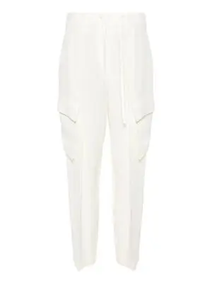 Brunello Cucinelli Monili Detail Twill Weave Trousers - Neutrals