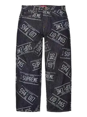 Supreme License Plate Baggy Jeans - Blue