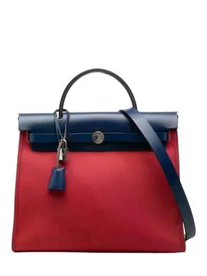 Hermès 2019 Toile Herbag Zip 31 Satchel - Blue